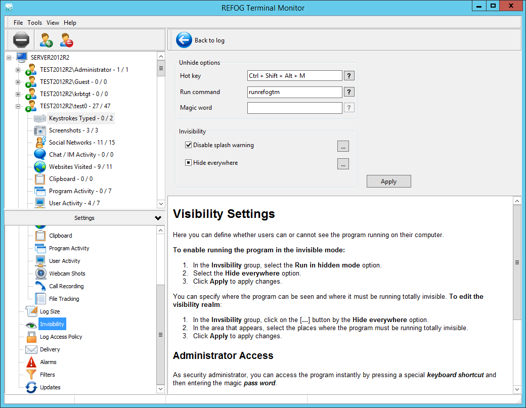 Refog Terminal Monitor - Screenshots and Video